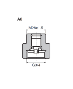 A8 Accumulator Adaptor - G3/4 | HydraCheck