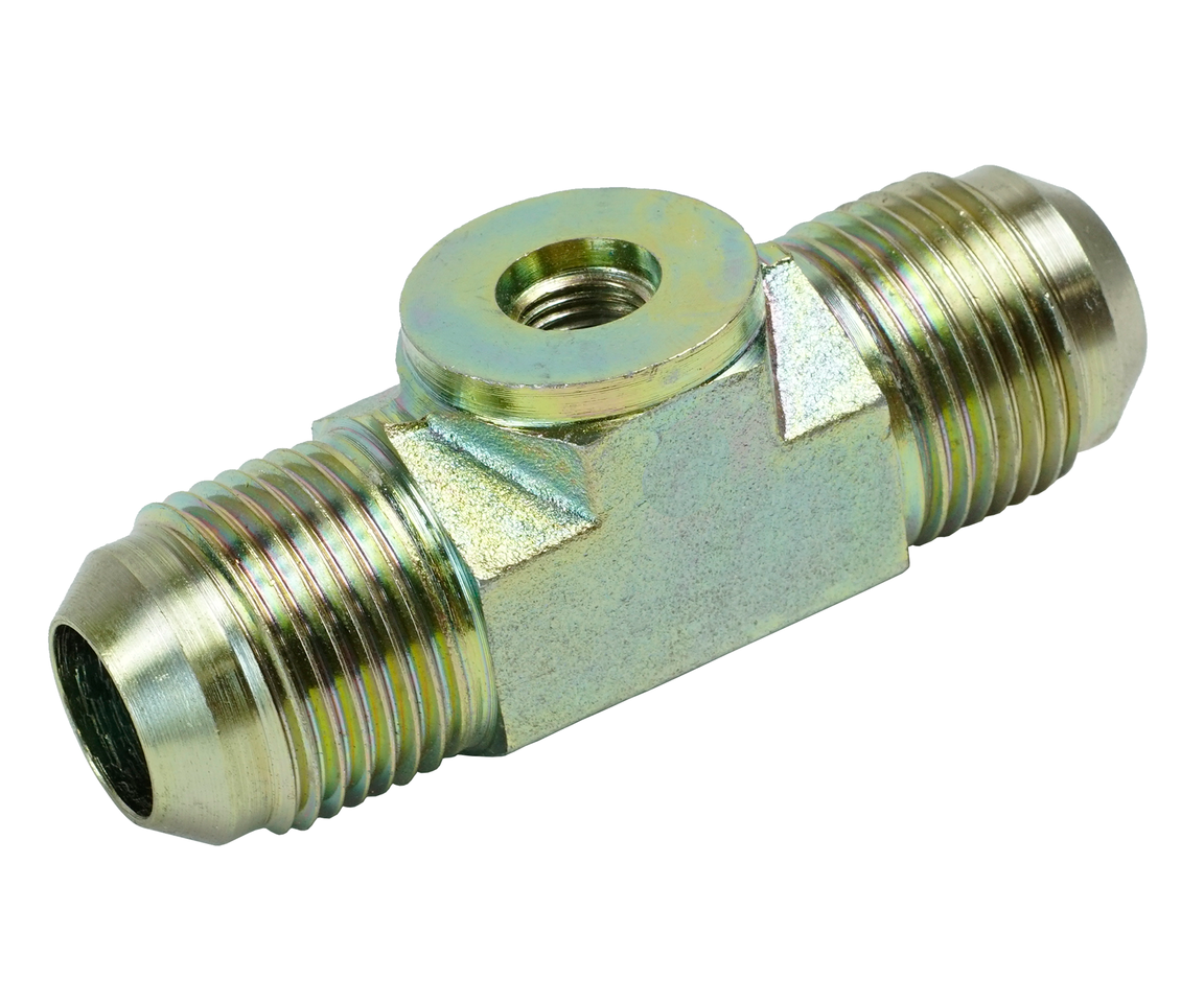 JIC 37º Male x JIC 37º Male with Gauge Ports - 7/16 inch ORB | Hydracheck