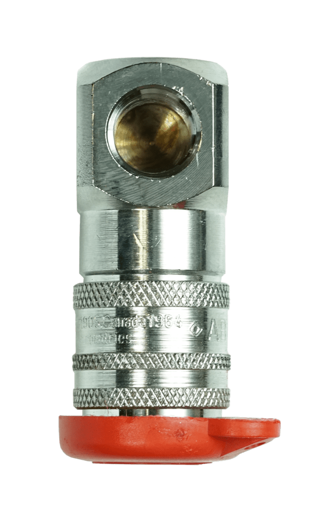 Snap-Check Pressure Test Coupler, 90 degree, 1/4" NPT - HydraCheck